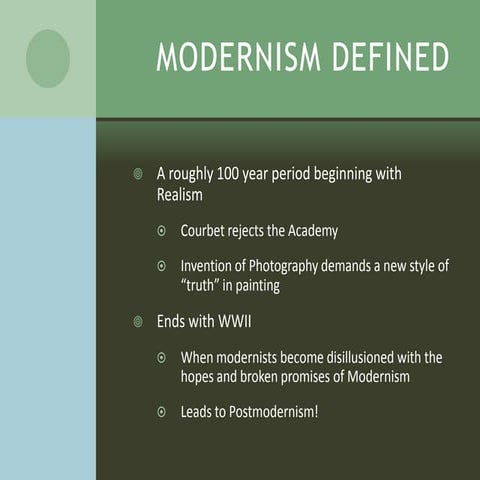 Week 11.modernism defined | PPT