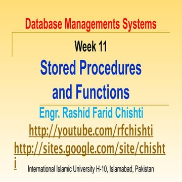 Dbms Week 11 Stored Procedures And Functions Ppt 3659