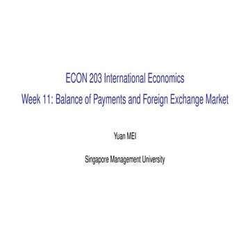 International Economics Balance of Payments Lecture Slides | PDF