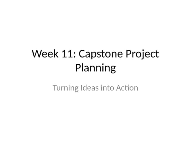 Capstoneprojectplanning And Executionpptx