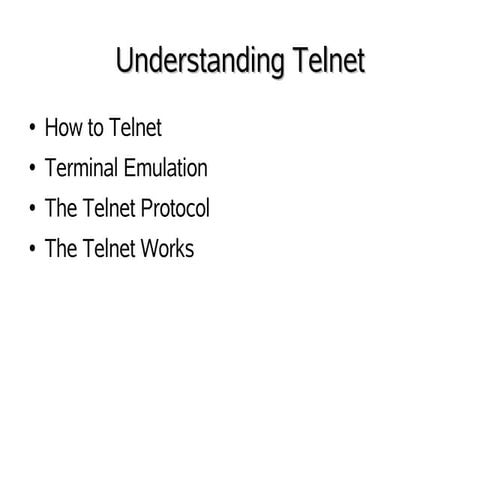 Understanding Telnet | PDF