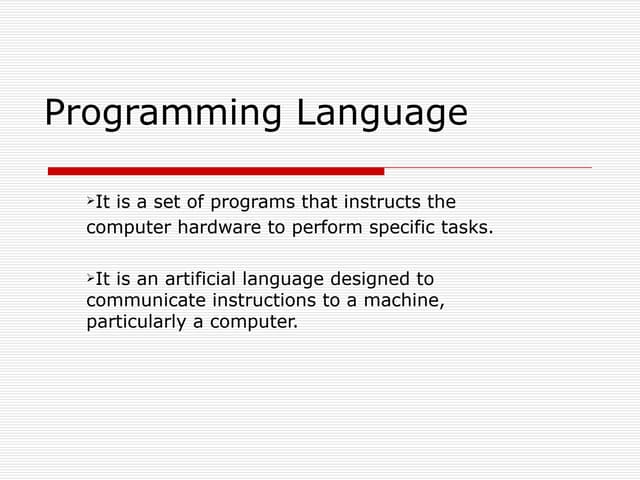 Lect 1. introduction to programming languages
