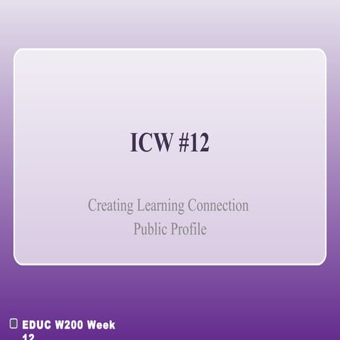 Week 12 icw | PPT