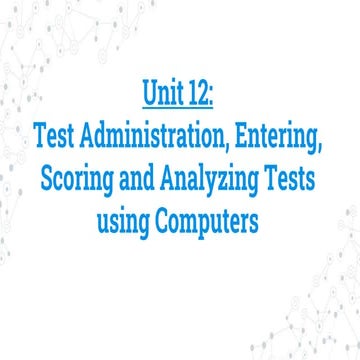 Test administration (Educational Assessment) | PPTX