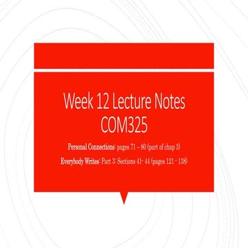 Week 12 lecture notes com325 | PPT