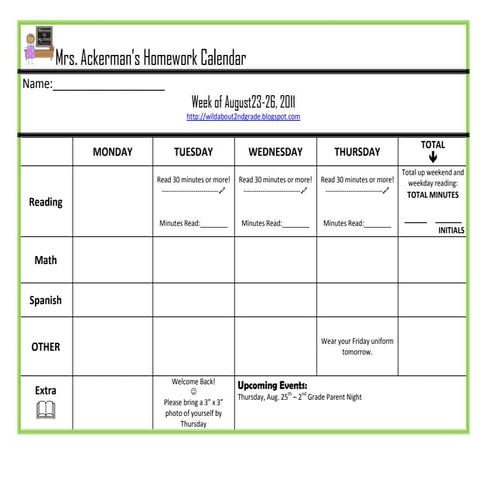 Week 1 2nd Grade Docx
