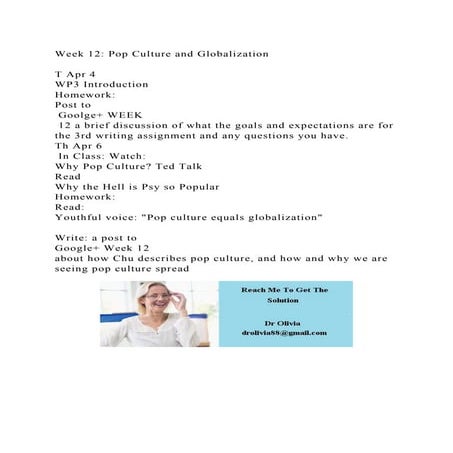 Week 12 Pop Culture and GlobalizationT Apr 4WP3 Introduction .docx