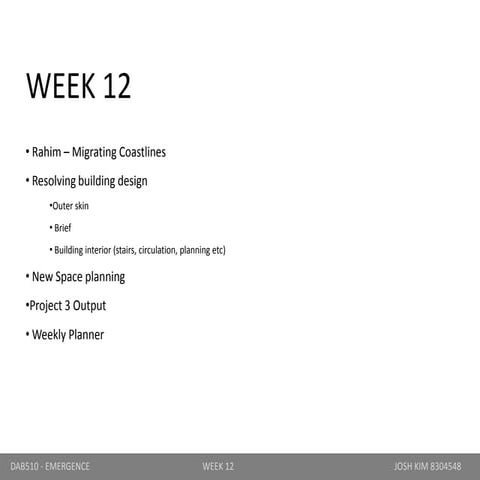 Week 12 presentation | PPTX