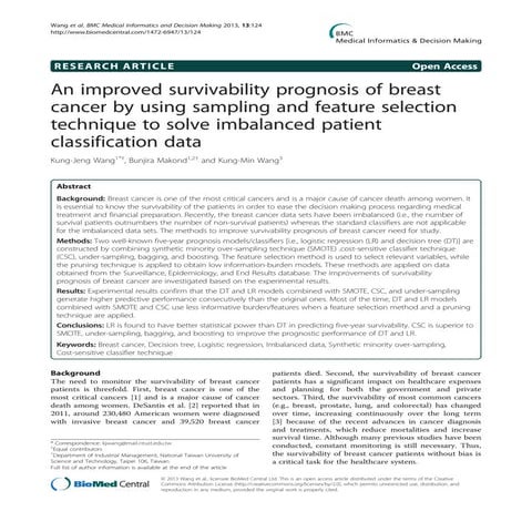 Week12sampling And Feature Selection Technique To Solve Imbalanced Dataset Pdf Databases