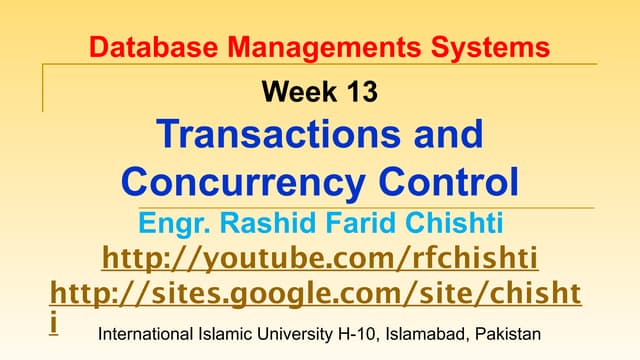 Dbms Week 13 Transactions And Concurrency Control Ppt 1787