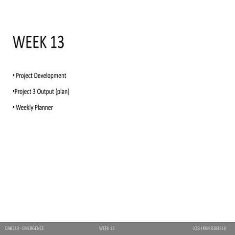 Week 13 presentation | PPT