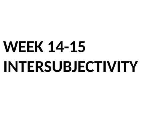 Intersubjectivity: Human Relations | PPT