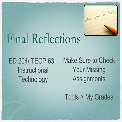 Final Reflections | PPT