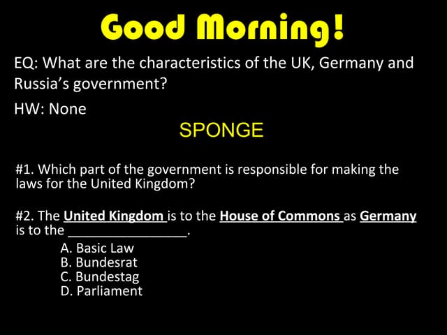 Comparing european governments united kingdom russia germany 2012 | PPT