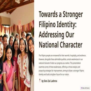 Filipino Identity: Addressing Our National Characters | PPTX