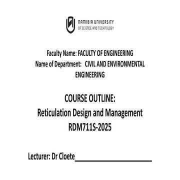 Week 1A RDM Intro reticulation design basic | PDF