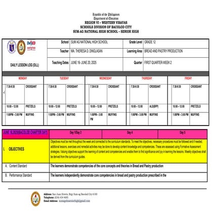 WEEK 1_BPP DAILY LESSON LOG 2025 TVL 5/6 | DOCX