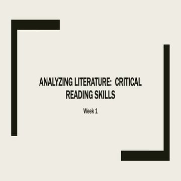 Week 1 critical reading ppt | PPTX