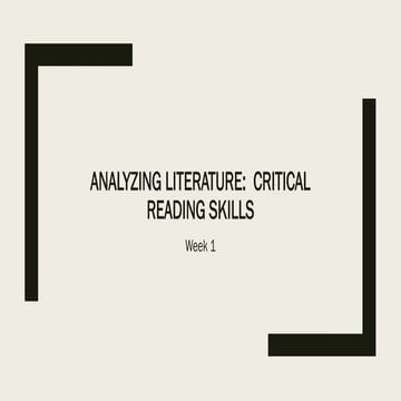 Week 1 critical reading ppt ENL | PDF