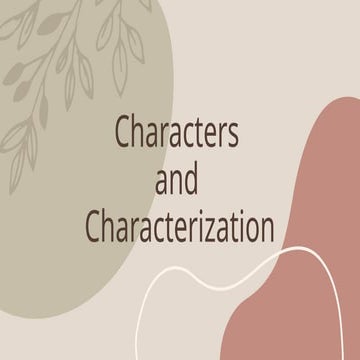 Characters and Characterization PowerPoint Presentation | PPTX