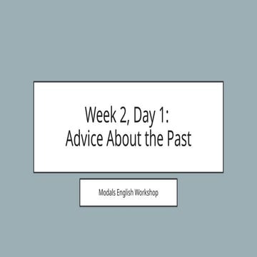 ESL Presentation for Advanced Students: Using modals to give advice ...