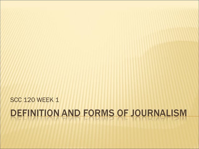 Types of Journalism | PPTX