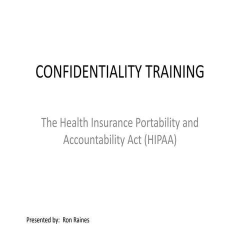 Confidentiality training | PPSX