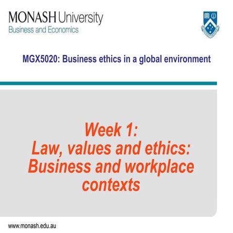 Business Ethics - Week 1 Introducation | PPTX