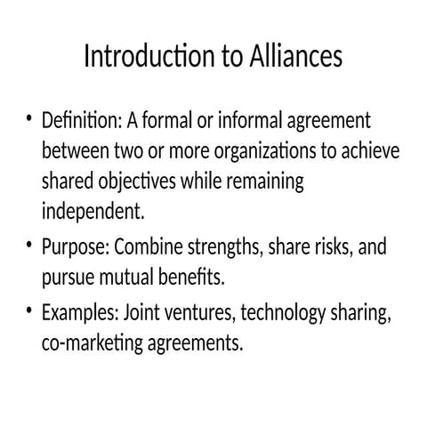 Lecture 1 - Introduction to Global Alliances | PPTX