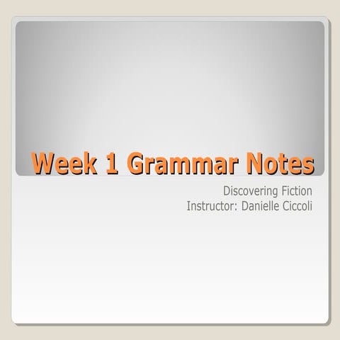 Week 1 grammar notes | PPT