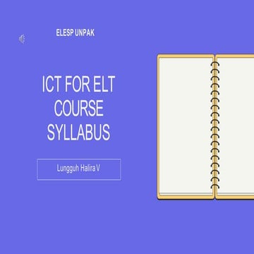 Week 1# ICT for ELT introduction presentation | PPT