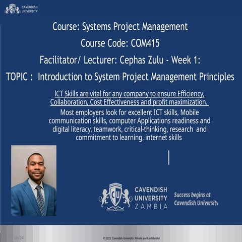 Week1IntroductiontoSystemProjectManagementPrinciples.ppt