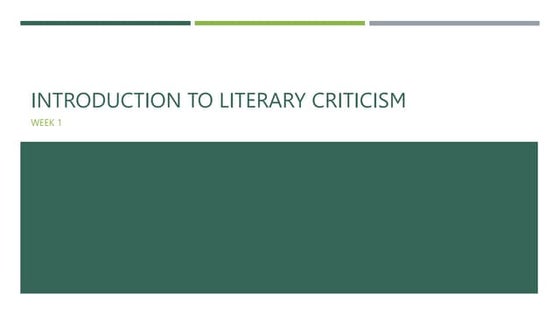 Introduction to Literary Criticism | PPTX