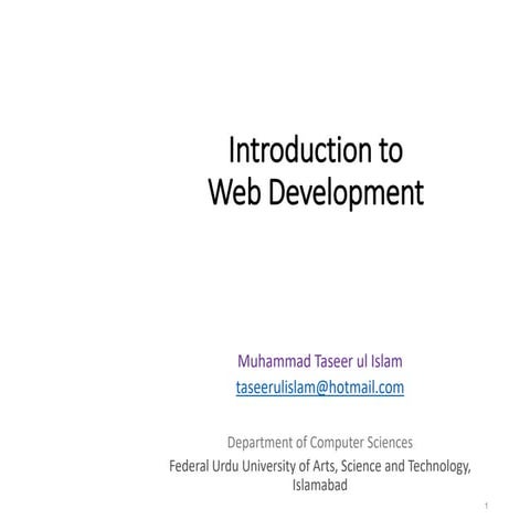 Week 1 Intro To Web Devpptx 