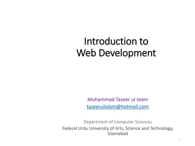 Week 1 Intro To Web Devpptx