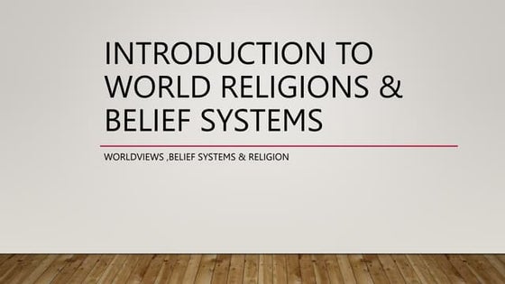 Introduction to World Religions and Belief Systems : Islam | PPT