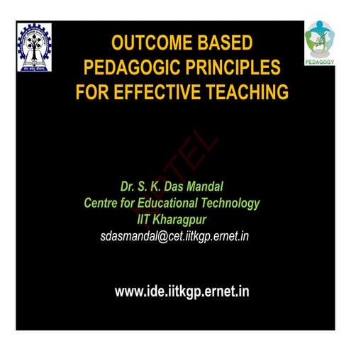 Outcome based pedagogy principles for effective teaching | PDF