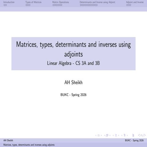 Linear Algebra first lecture - Introduction to matrices, types and ...