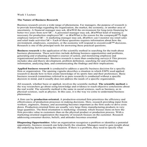 Business Research Methods Unit 1 notes | PDF