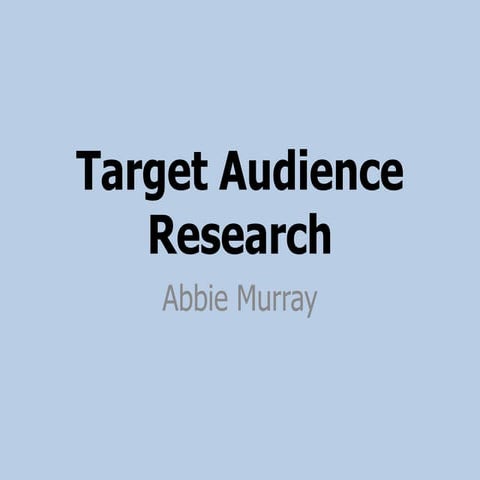 Target audience research - cinema audiences | PPTX
