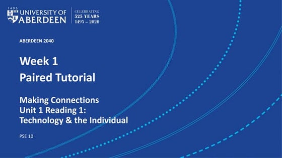 Paired tutorial 1 week 1 technology + the individual | PPT
