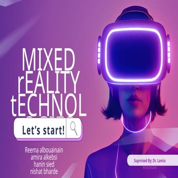 week 1, VR and AR presentation - Reema Albouainain | PPT