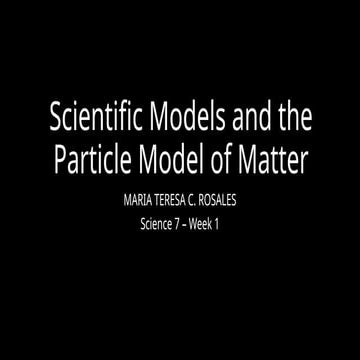 Science 7 Matatag Q1-Week 1 Scientific Models and the Particle Model of ...