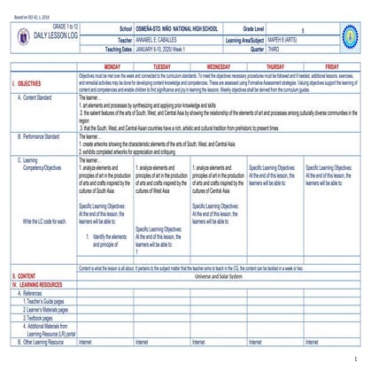 Week 1 daily lesson log grade 7 values education MATATAG SY 2024-20 | PPT