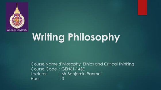 Methods of Philosophy | PPT