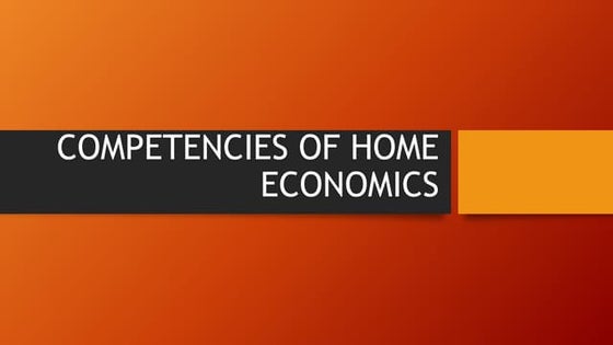 Home Economics PPT.pptx | Homeschooling | Education