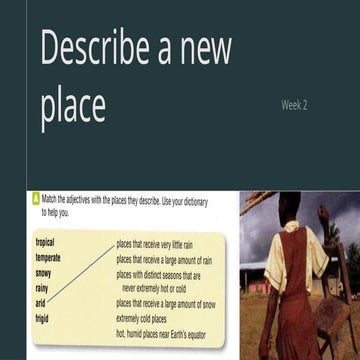 Vocabulary to describe places by using adjectives | PPTX
