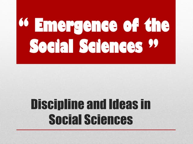 DISS (Disciplines within Social Sciences) | PPTX