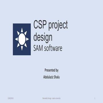SAM - CSP plant modeling | PPTX