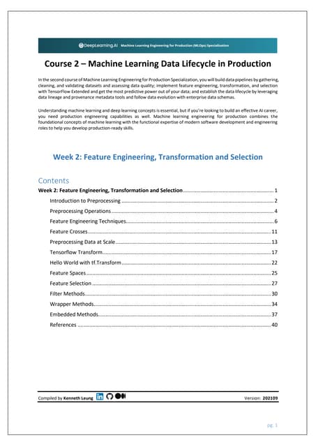 Feature Engineering in Machine Learning | PPT